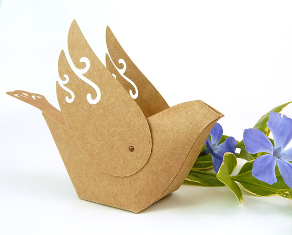 Rustic Bird Favor Boxes - Decorative Kraft Bird Gift Boxes - Unxia