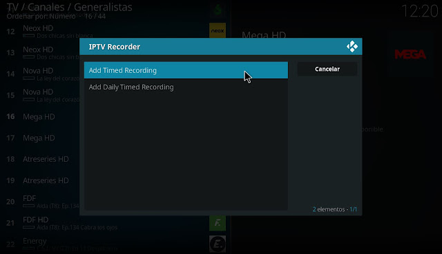 IPTV RECORDER se integra en el Skin ESTUARY - PLUGINSXBMC