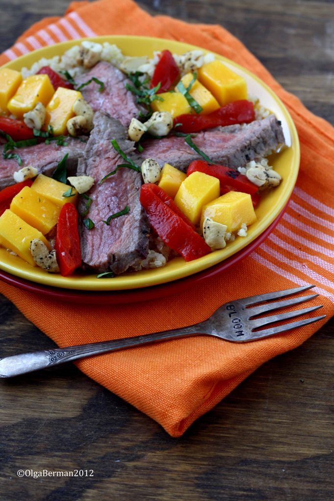 Mango & Tomato: Steak Salad with Mangoes & Black Pepper Cashews
