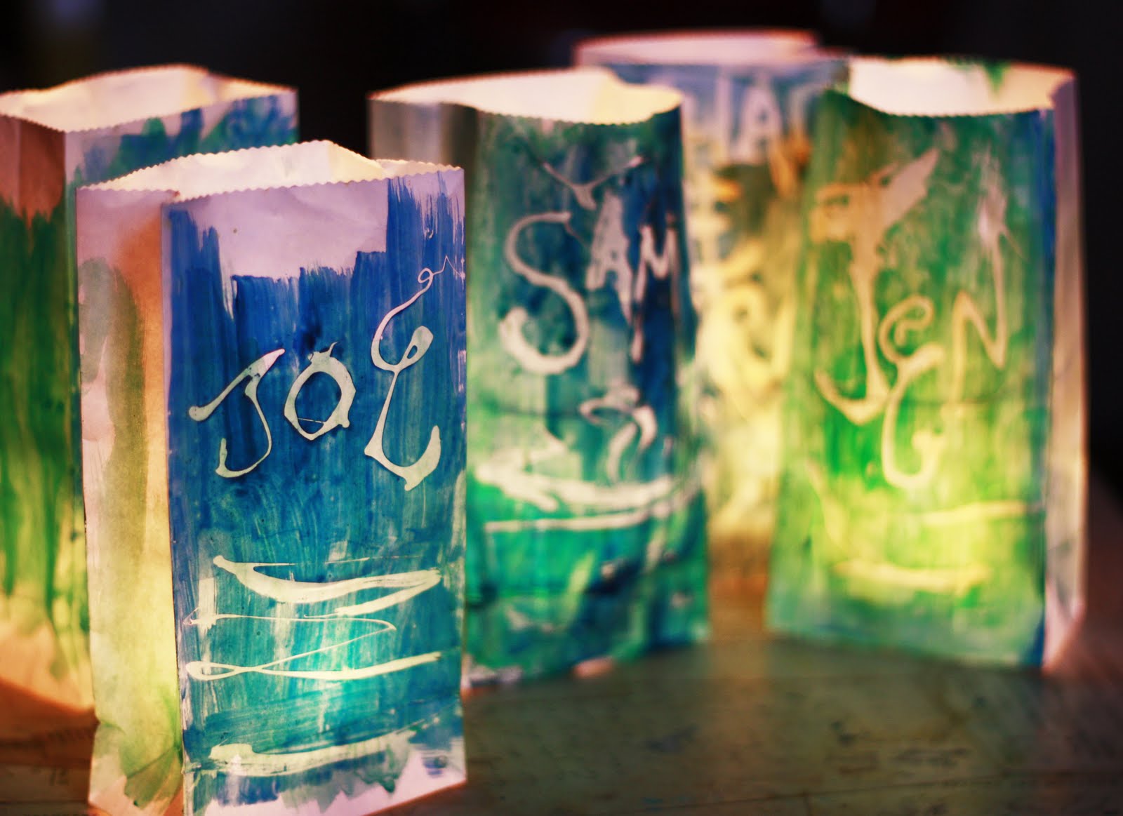 More with Rubber Cement: Luminary Place Cards - Aunt Peaches
