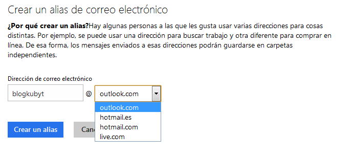 ¿Cómo crear un alias en Outlook.com? ~ Kubytera ¿Cómo crear un alias en Outlook.com? ~ Kubytera