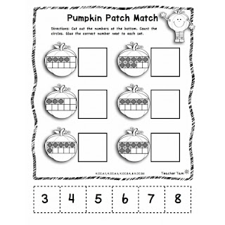 Free Printable| Pumpkin Patch Number Match! | JustAddCoffee- The ...