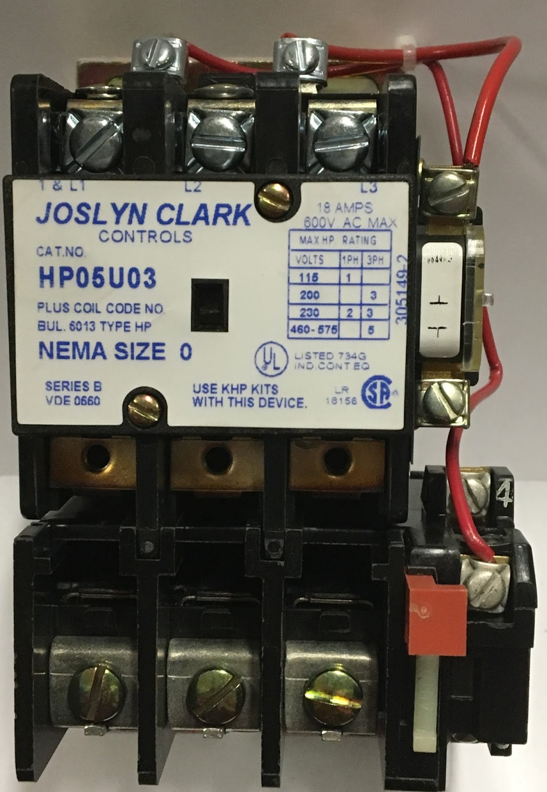 Industrial Electric Switches: Joslyn Clark Starters and Contactors