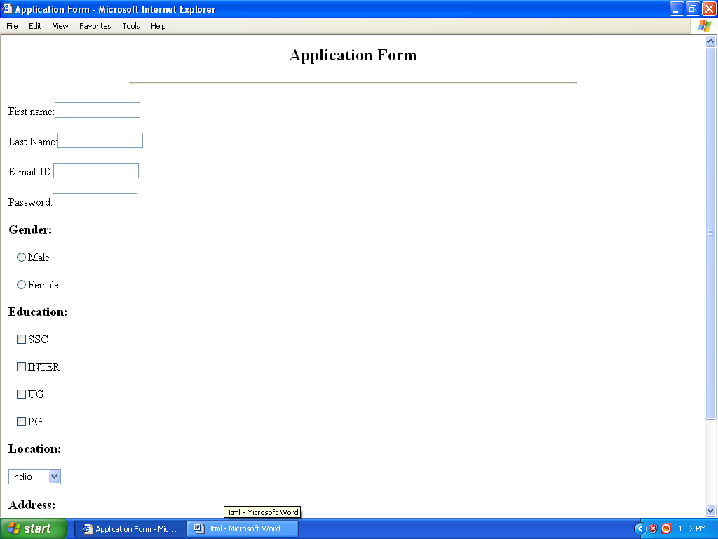 Write An Html Program On Creating Form Computers Professor