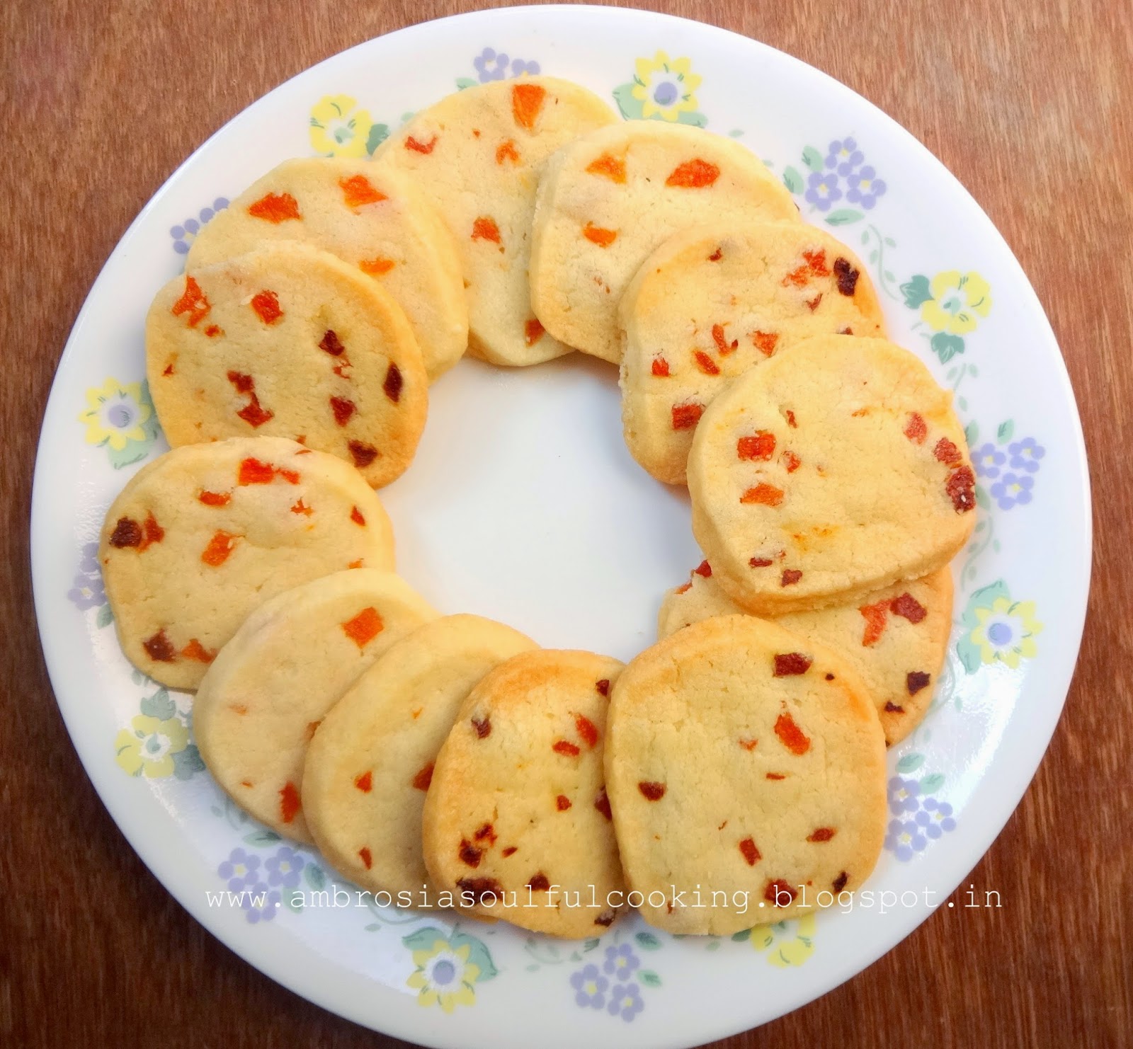 Harlequin Cookies | Apricot and Tutti Frutti cookies | Ambrosia