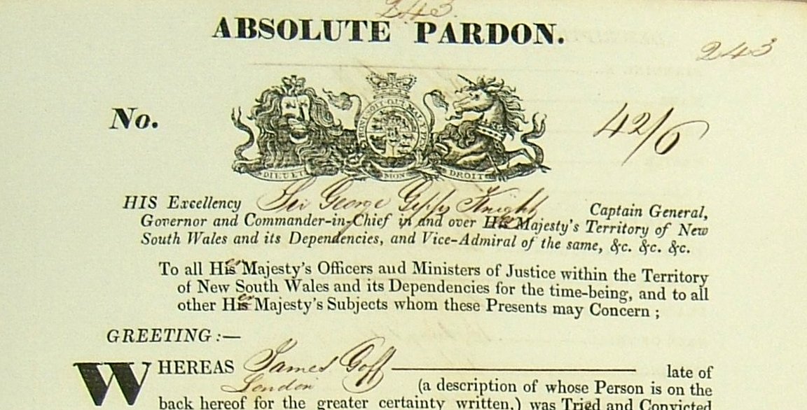 James Gough, convict, Earl Spencer 1813: 8 March 1842