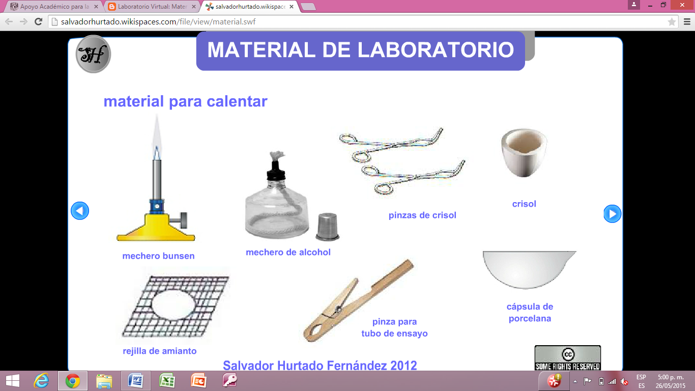 QUIMICA: IMPLEMENTOS DE LABORATORIO