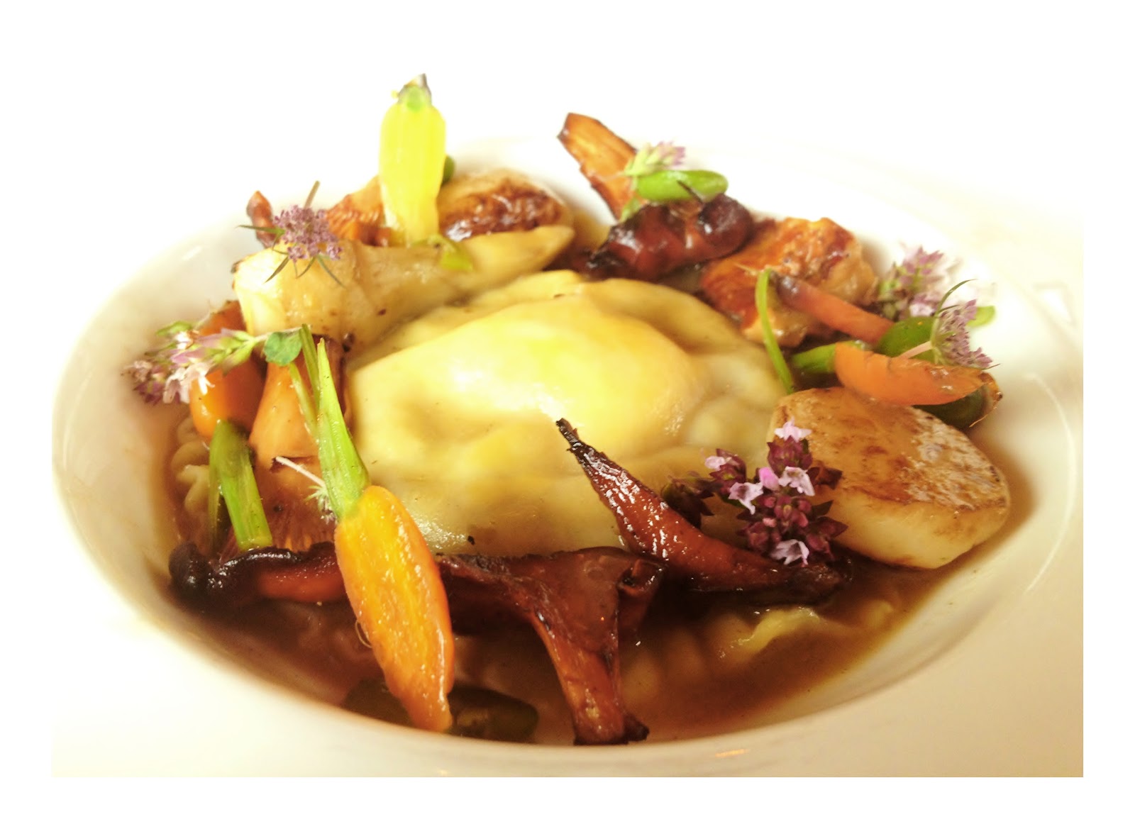 The Post Ranch Kitchen: Duck Egg Raviolo