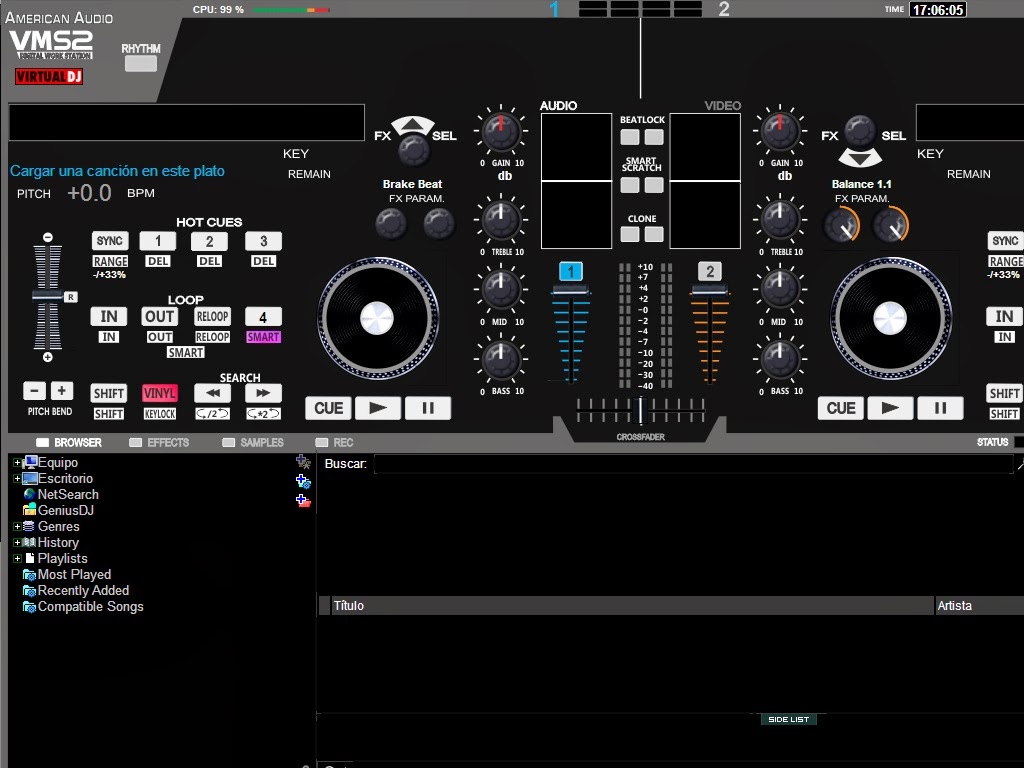 pruevas: skin vdj: American Audio VMS2