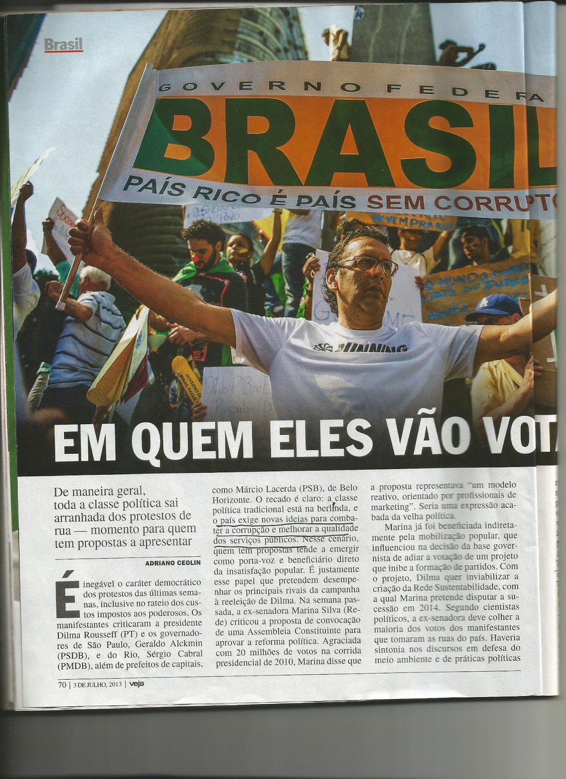 REPORTAGEM EMBLEMÁTICA E HISTÓRICA DA REVISTA VEJA | Notícias