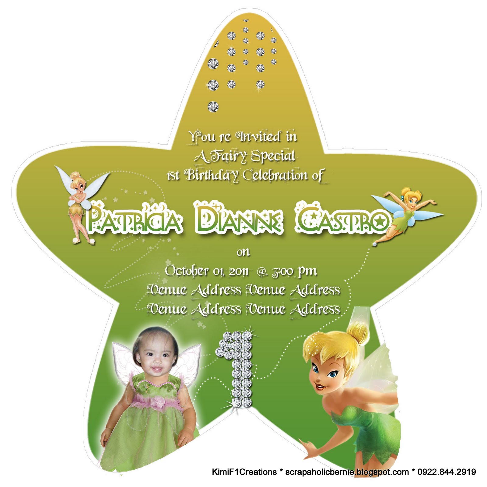 F1 Digital Scrapaholic Tinkerbell Wand Invitation