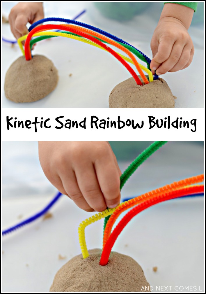 Kinetic Sand Rainbow Building {Fine Motor Fridays} | And Next Comes L