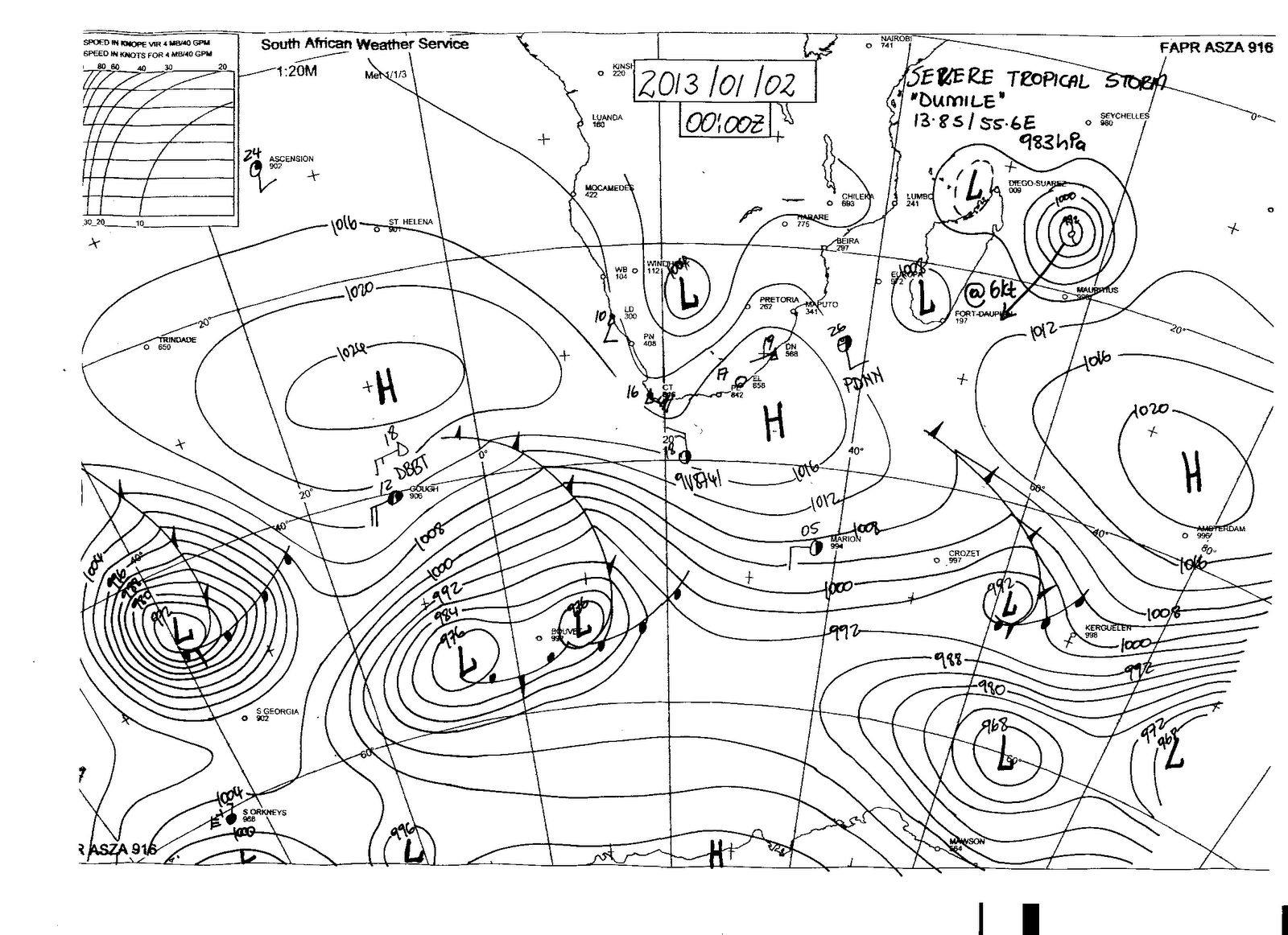 SA Weather and Disaster Observation Service: Sea Level Synoptic Chart ...