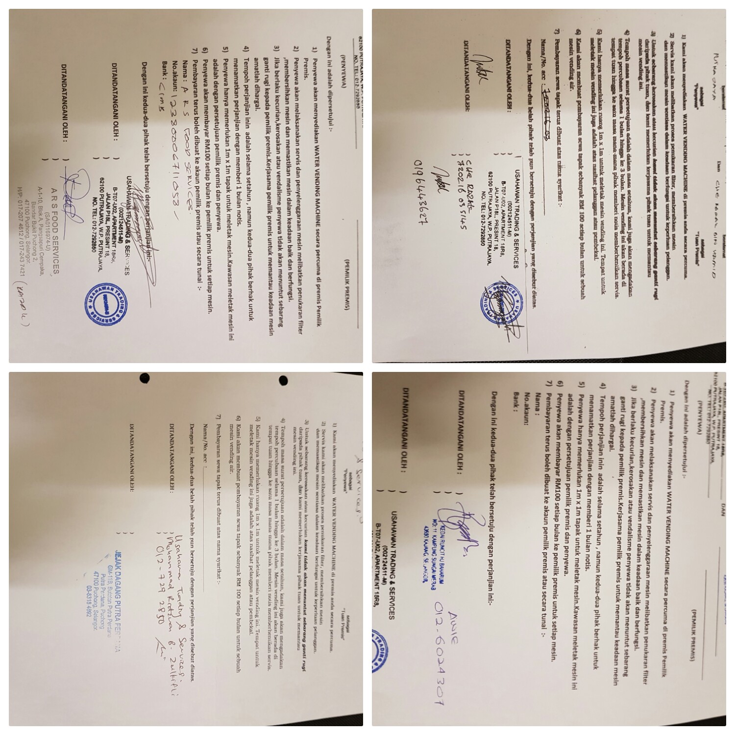 MUST-ONE : Perjanjian sewaan tapak vending machine (aggrement) satu ...