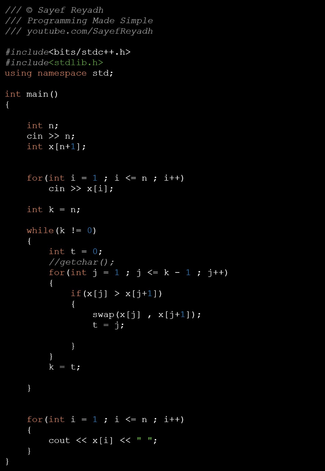 Bubble Sort Algorithm Simulation Code C Bangla