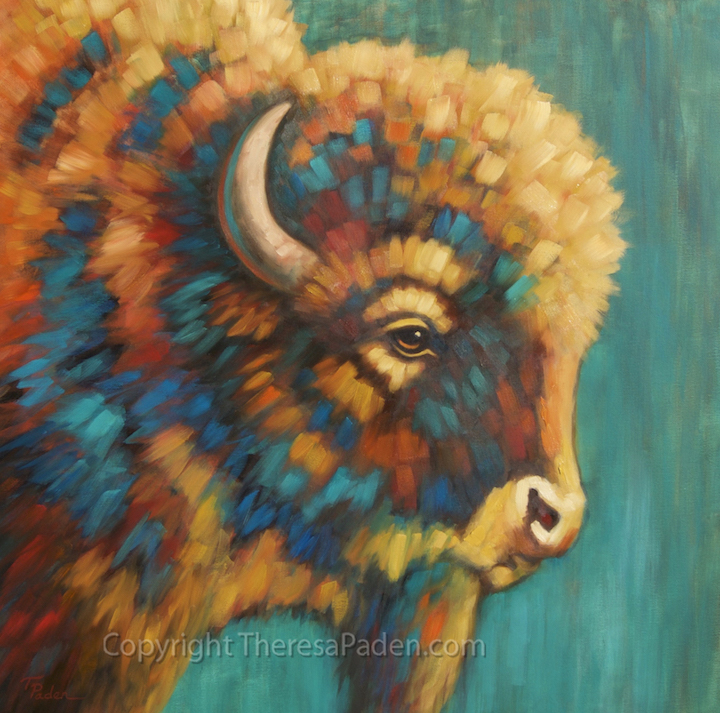 Colorful Southwestern Art: Large Southwest Art, Colorful Buffalo ...