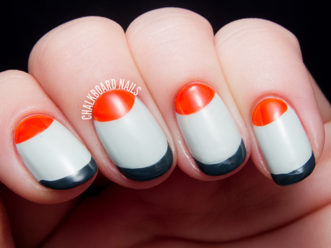 Mod Half Moon and French | Chalkboard Nails | Phoenix, Arizona Nail Artist
