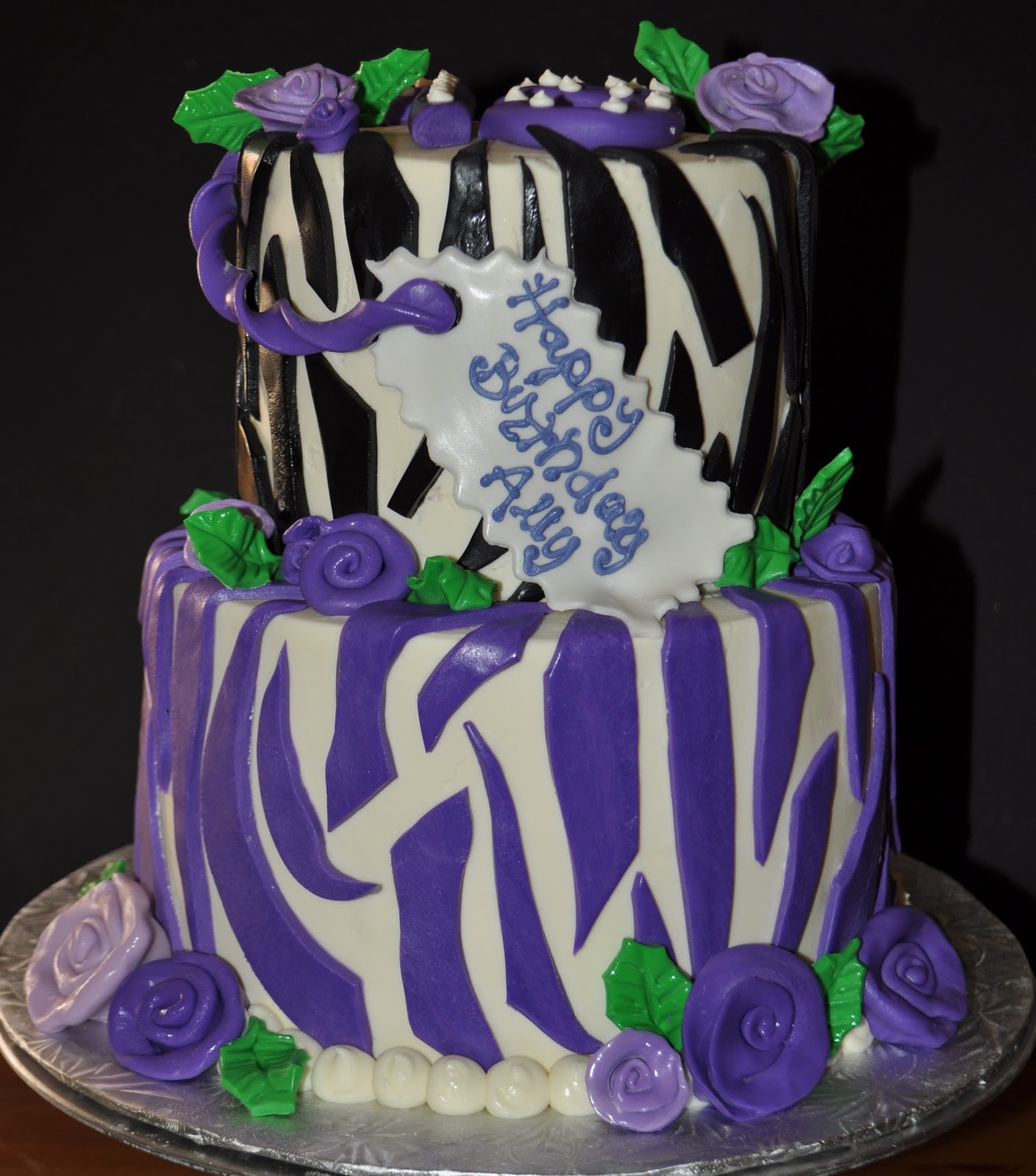 Leah's Sweet Treats: Purple Zebra 13th Birthday Cake