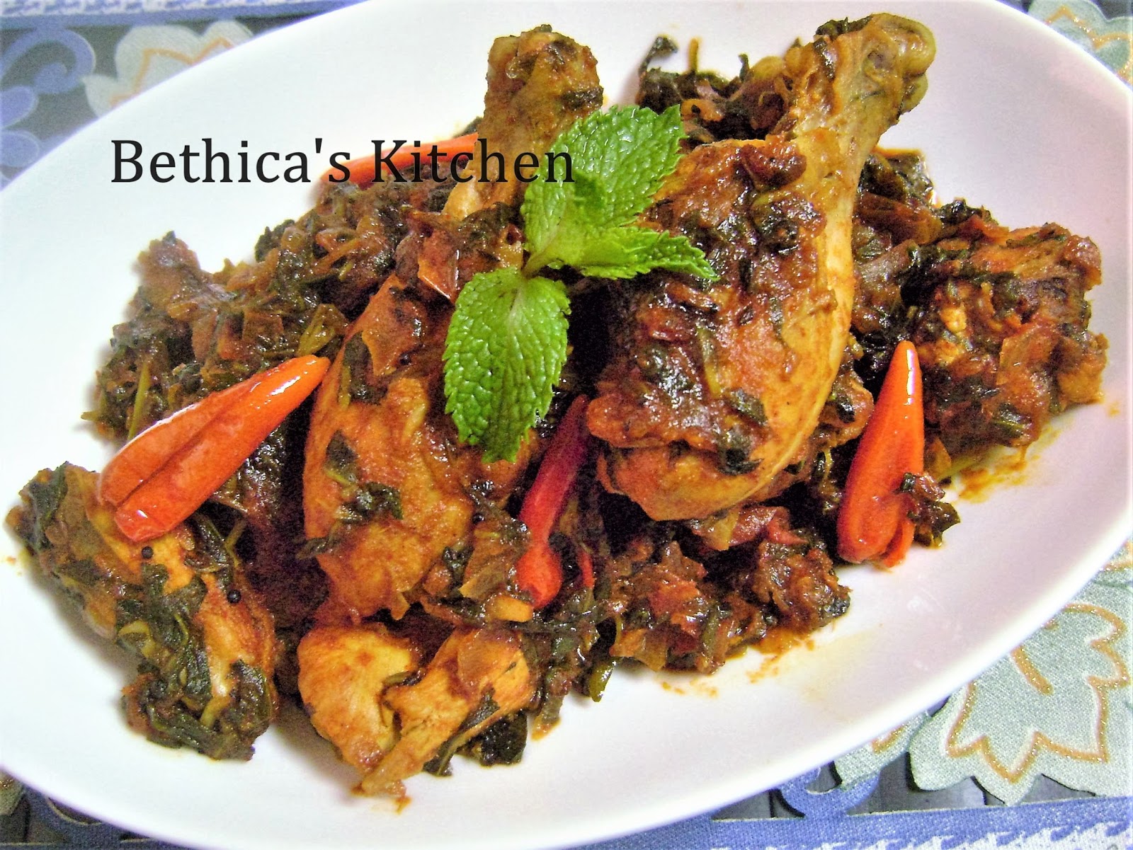 Bethica's Kitchen Flavours: Kulfa Saag Chicken - Hyderabadi / Telangana ...
