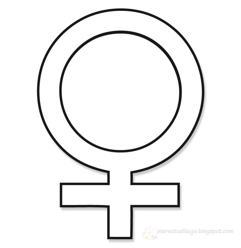 Símbolo Que Identifica Al Sexo Femenino Mujer Colorea Tus Dibujos