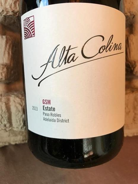 Paso Robles Wine Club Food and Wine Pairing Alta Colina ~ 2013 GSM Blend