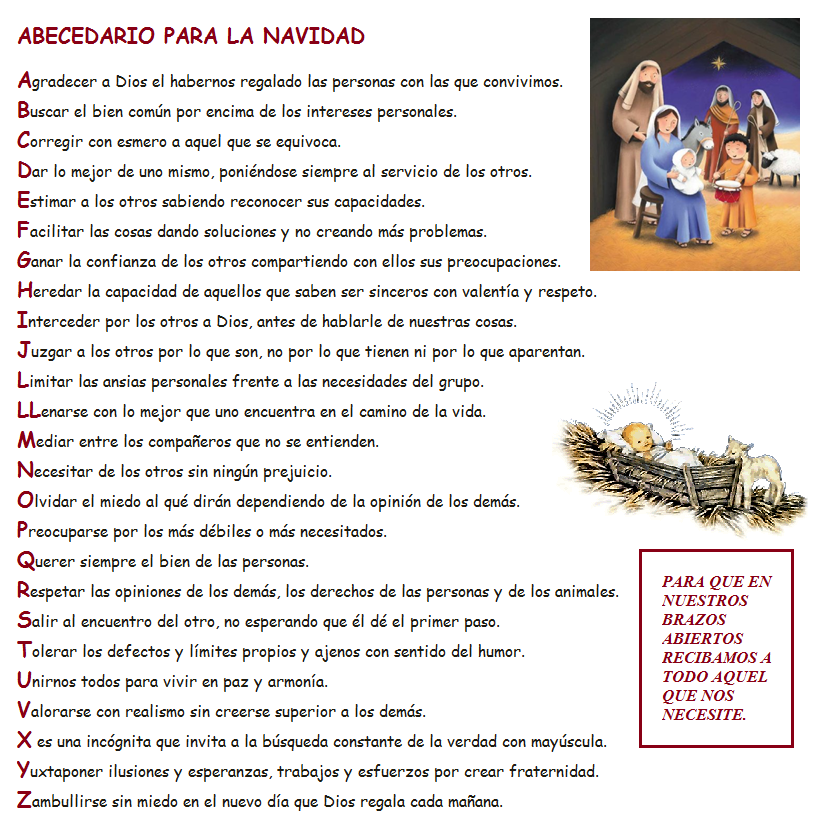 Reli Casas Nuevas + Dto. Religión + IES: Abecedario para la Navidad