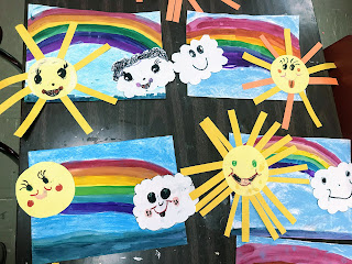 Elements of the Art Room: Kindergarten rainbow paintings