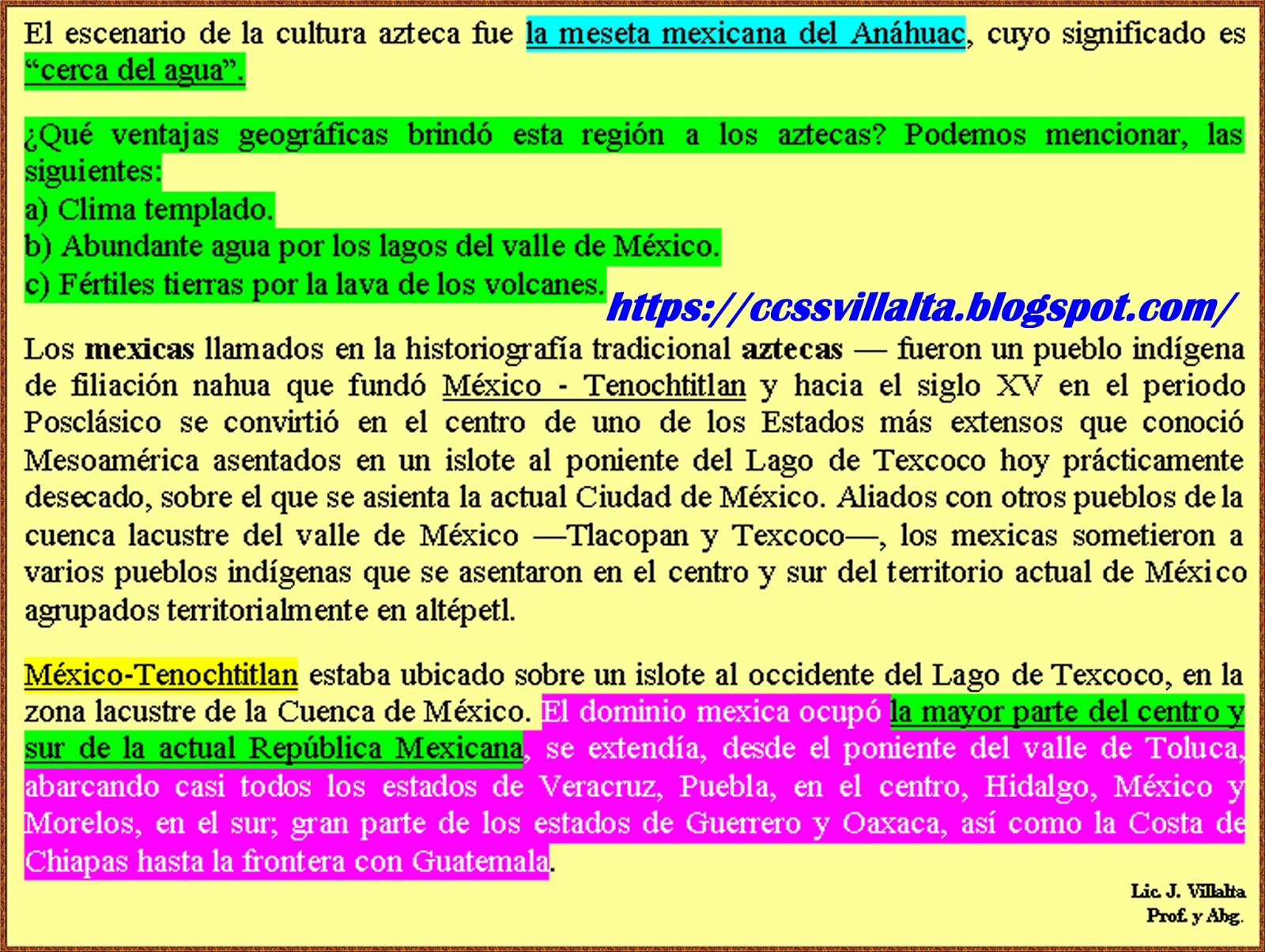 SV: Legado cultural de los aztecas