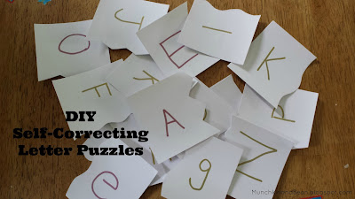 Munchkin and Bean: DIY Self-Correcting Letter and Number Puzzles