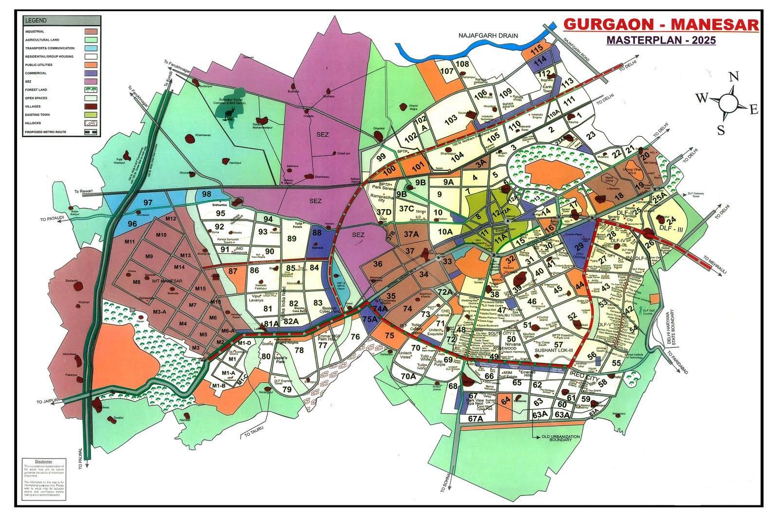 Real Estate Reviews, Launches and News: Gurgaon Manesar Master Plan 2025