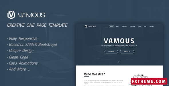 Loyd Hannibal Vamous Creative One Page HTML Template agency bootstrap 4 ...
