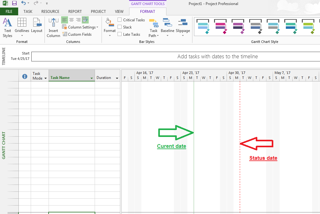 MS Project Quick Tips: Ẩn hiện đường lưới ngày trạng thái trong Gantt chart ~ ĐÀM TÀI CAP