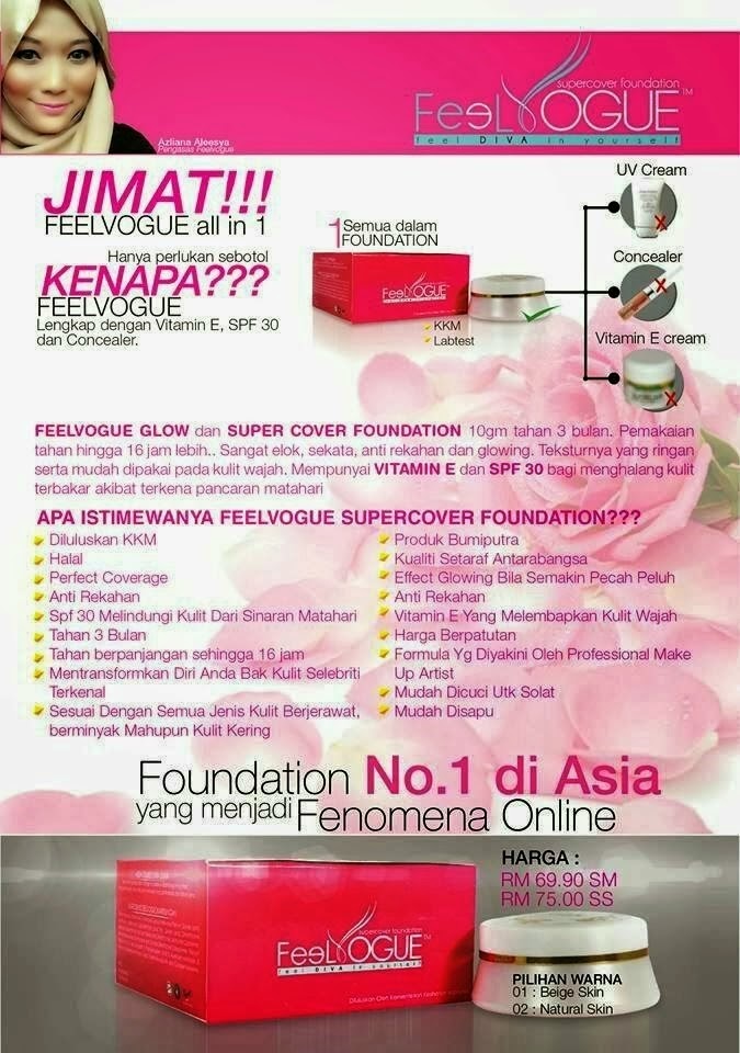 Cik Bebeq Beauty Shop : FEEL VOGUE SUPERCOVER FOUNDATION (FV)