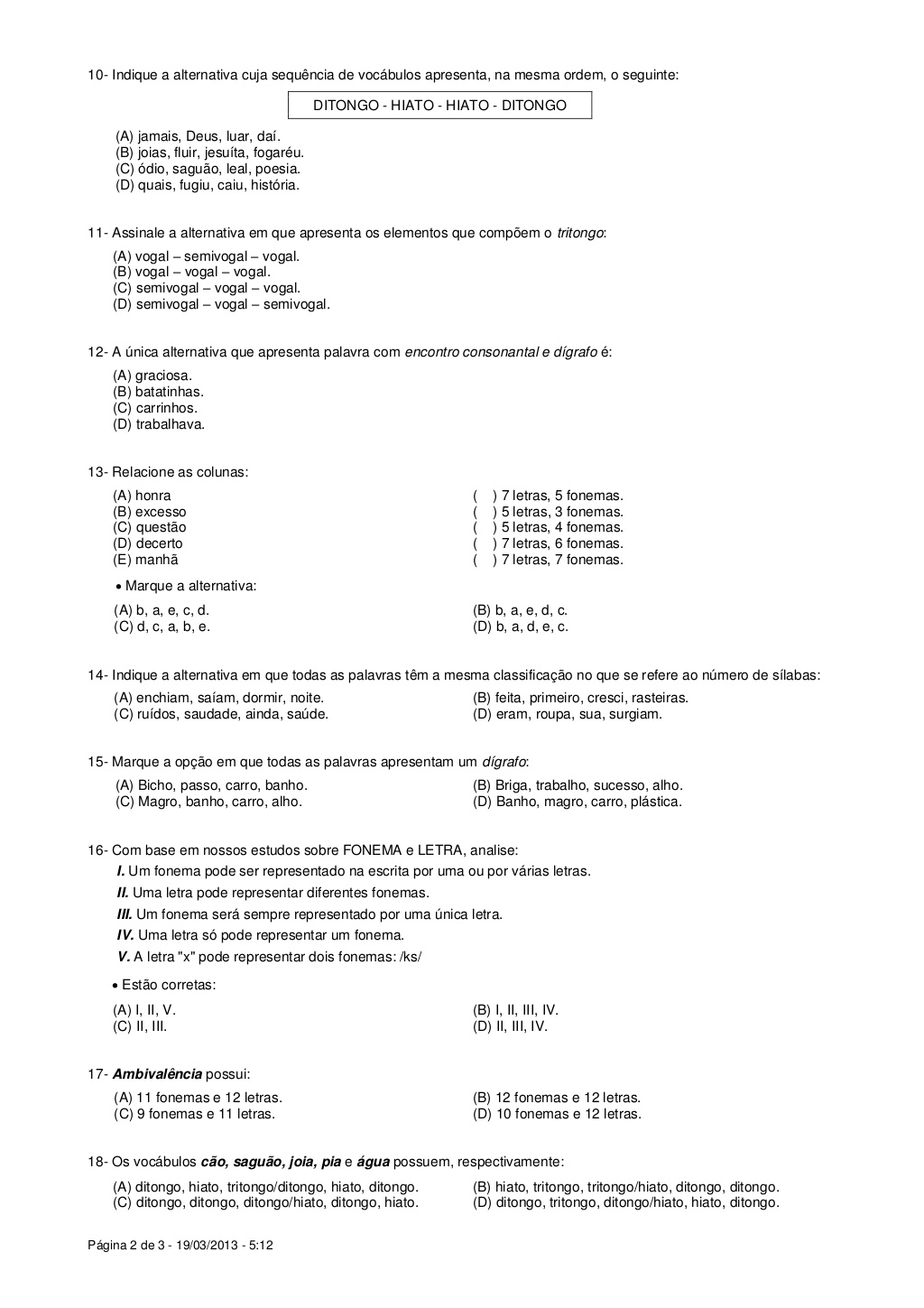 Simulado De Portugues 6 Ano - LIBRAIN