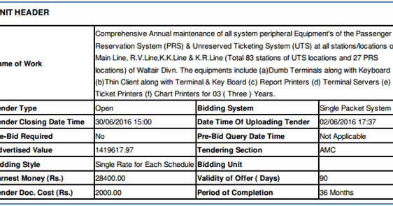 IREPS Works Tender Document Details - eTenders Info