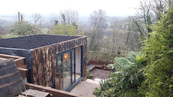 Shedworking: Garden office clad in burnt larch