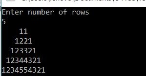 All C Programs: Program 333: Number Diamond Pattern 2 for given pattern