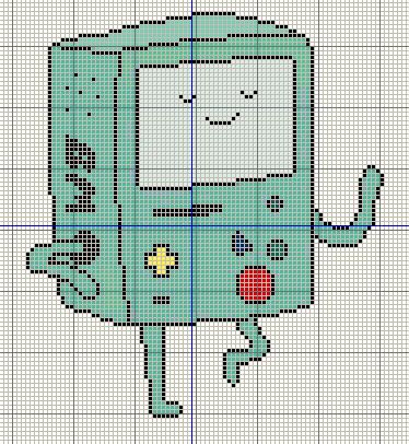 Buzy Bobbins: BMO/ Beemo from Adventure time cross stitch design