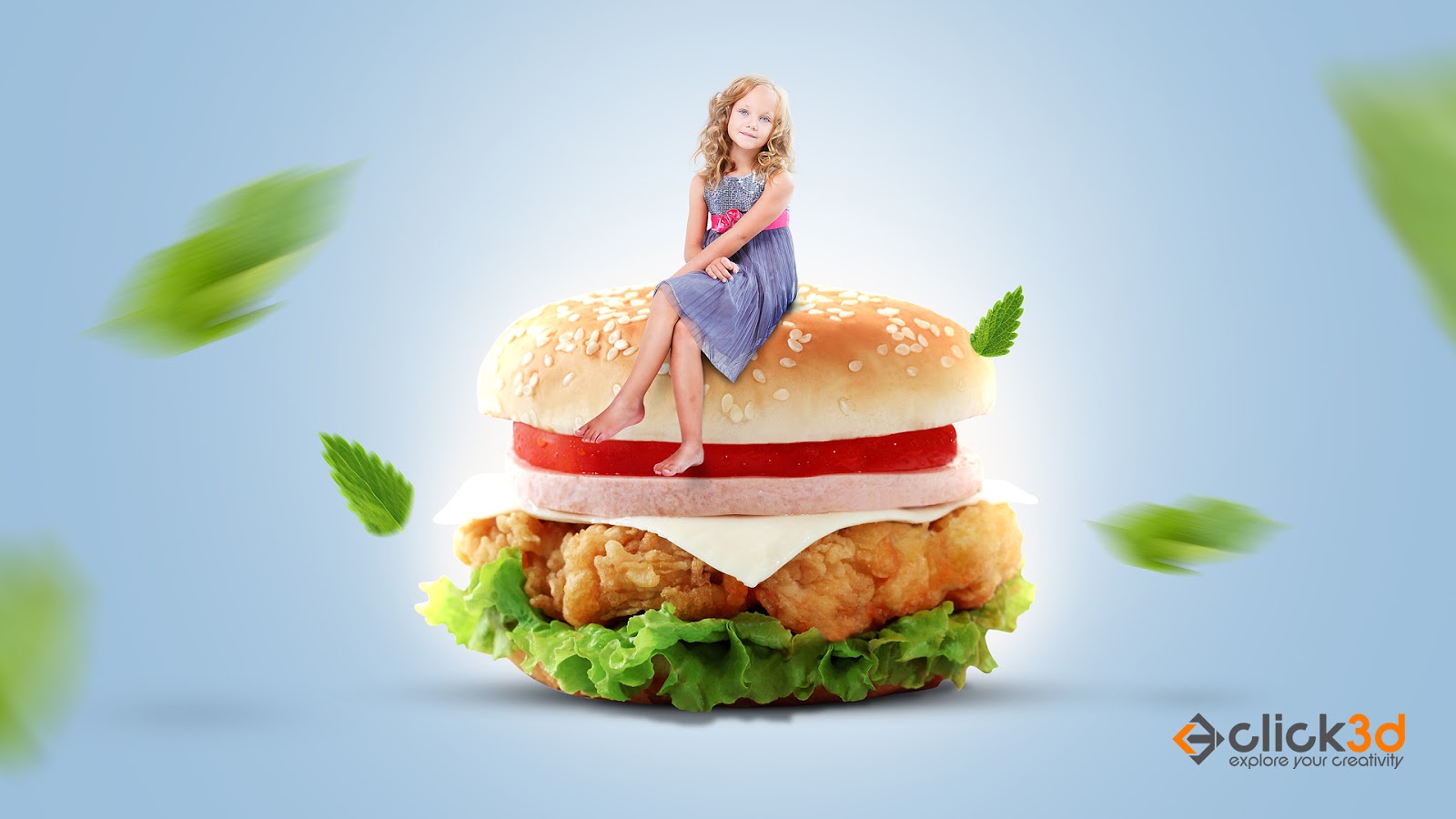 Photo Manipulation Tutorial | Burger Manipulation | click3d