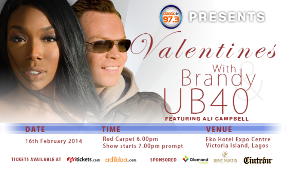 Classic FM Valentine Concert with Brandy & UB40 to hold Feb 16th