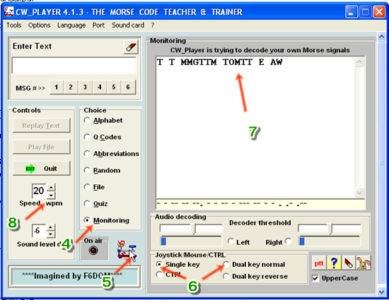 การเชื่อมต่อคันเคาะรหัสมอร์สเข้ากับ โปรแกรม CW Player สำหรับฝึกส่ง ...