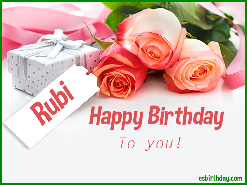 Wish Happy Birthday GIFs with Name Rubi