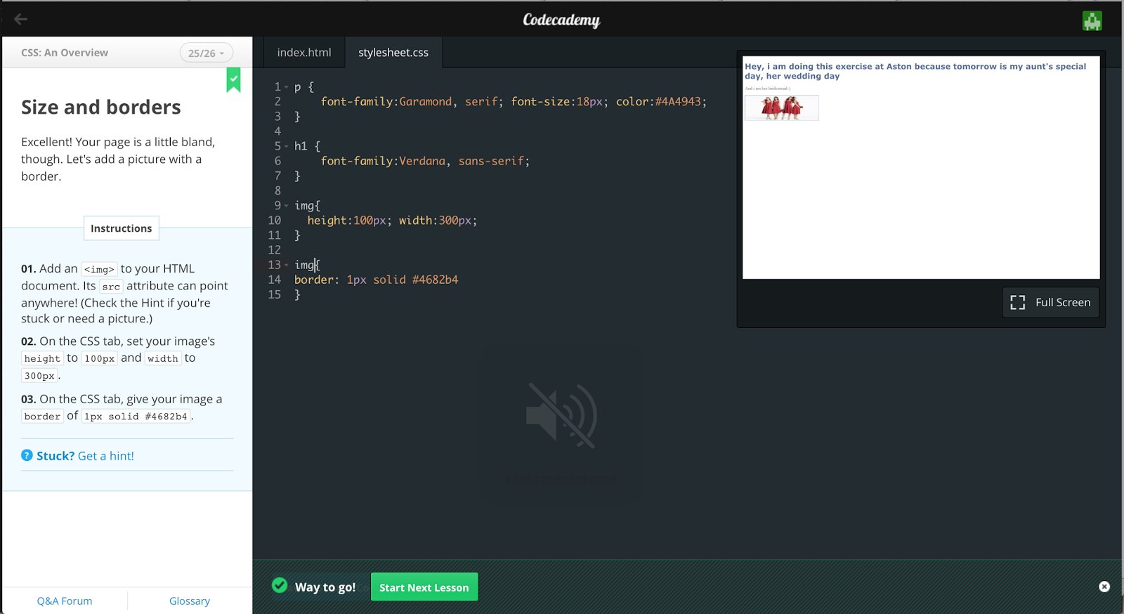 Hey I M Jesslyn Code Academy Html And Css Css An Overview