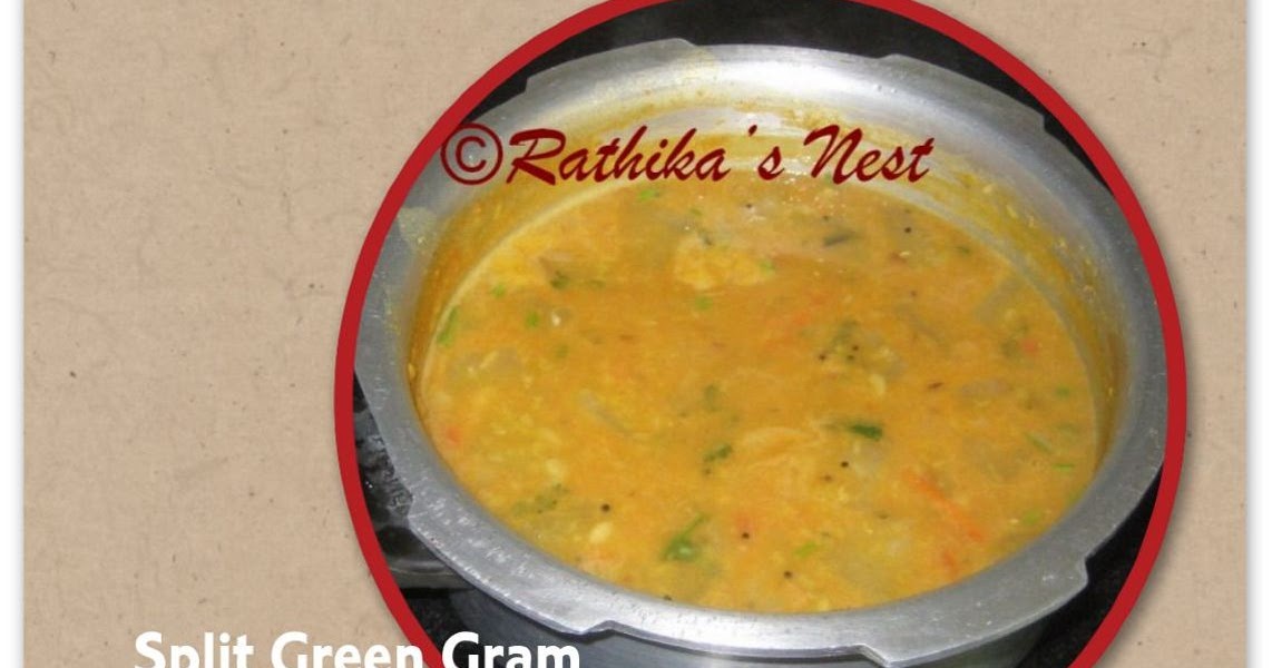 Rathika's Nest: Split Green Gram or Moong Dhal Sambar (பாசிப் பருப்பு ...