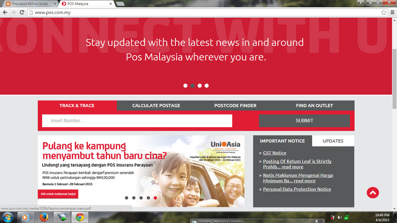 Thousand Million Smile: how to track and trace our parcel by using pos ...