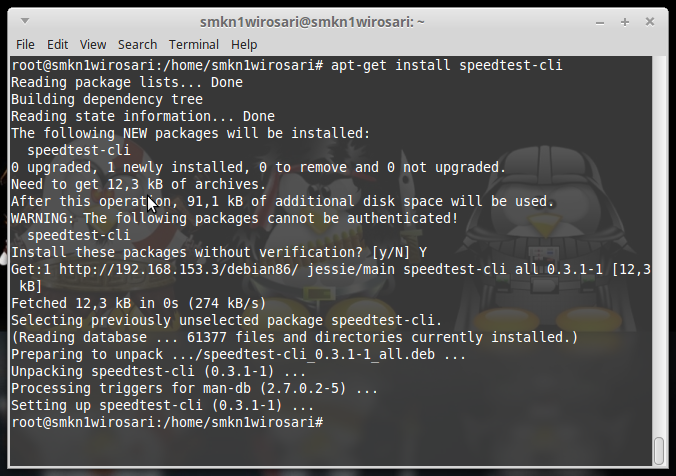 Melihat akses internet menggunakan SpeedTest via CLI ~ Infoku17
