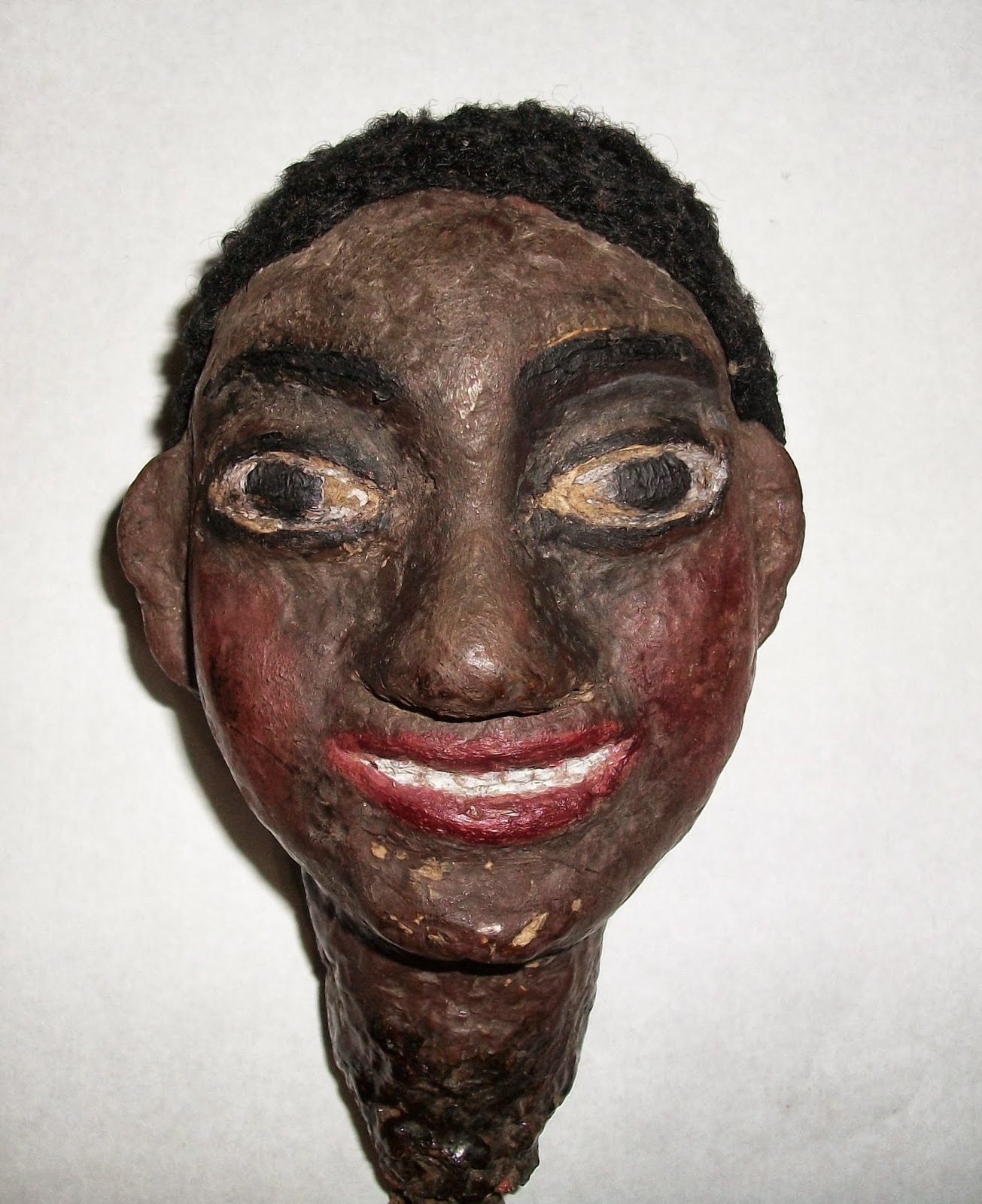 Dull Tool Dim Bulb: Antique Folk Art African-American Puppet Doll Head ...