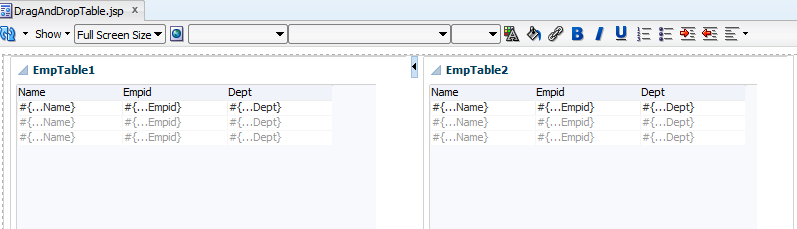 Oracle ADF : Drag and Drop feature in ADF table-Reorder single rows values in a table