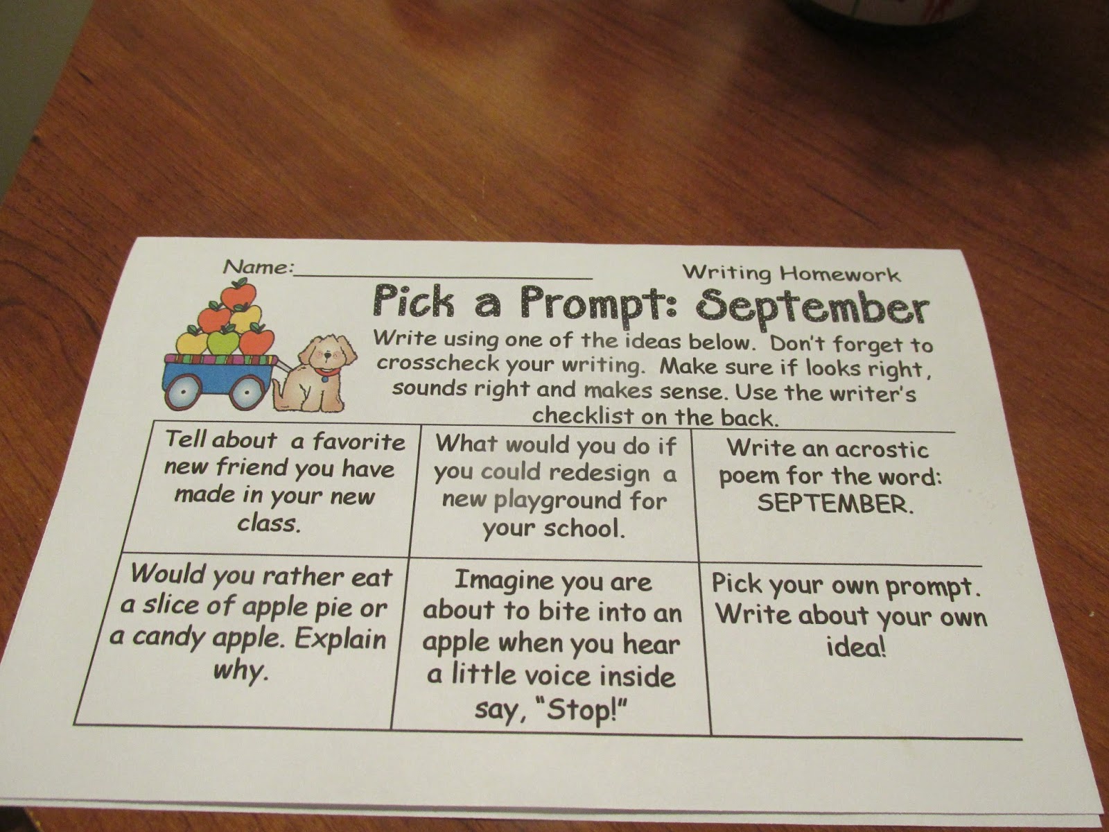 Live and Learn: Write On...Pick a Prompt Ideas