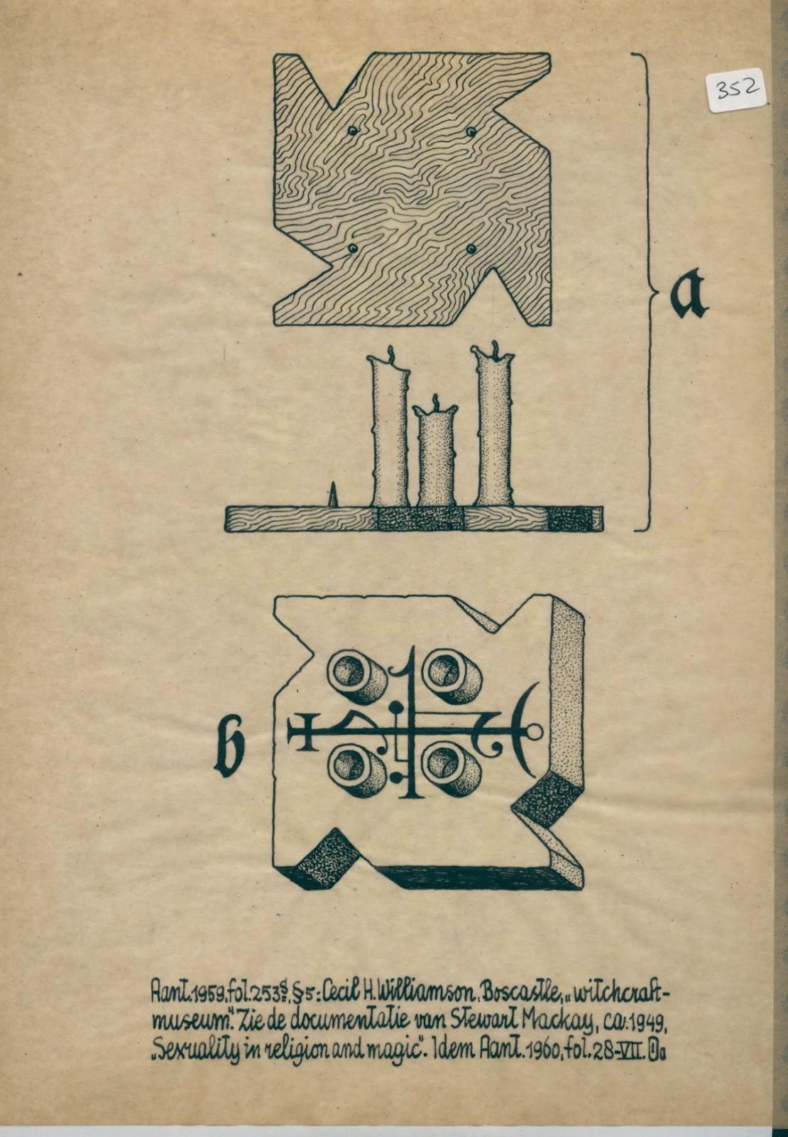 Cecil Williamson design for a candlestick - Museum of Witchcraft and Magic